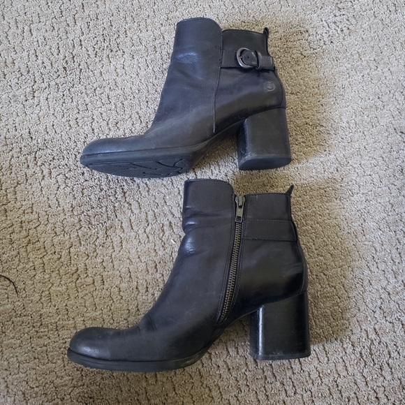 Born | Shoes | Born Leather Block Heel Booties | Poshmark